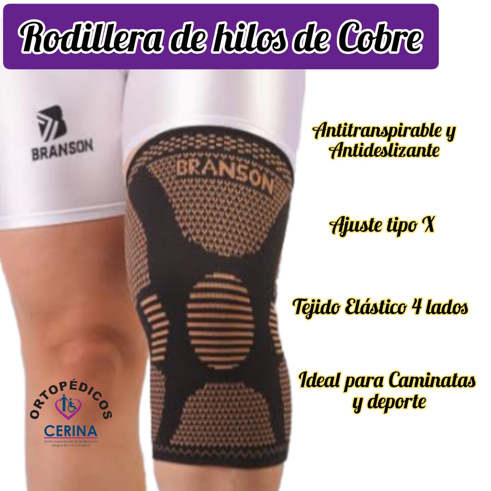 Rodillera Hilos de Cobre Cooper – Cerina Ortopédicos